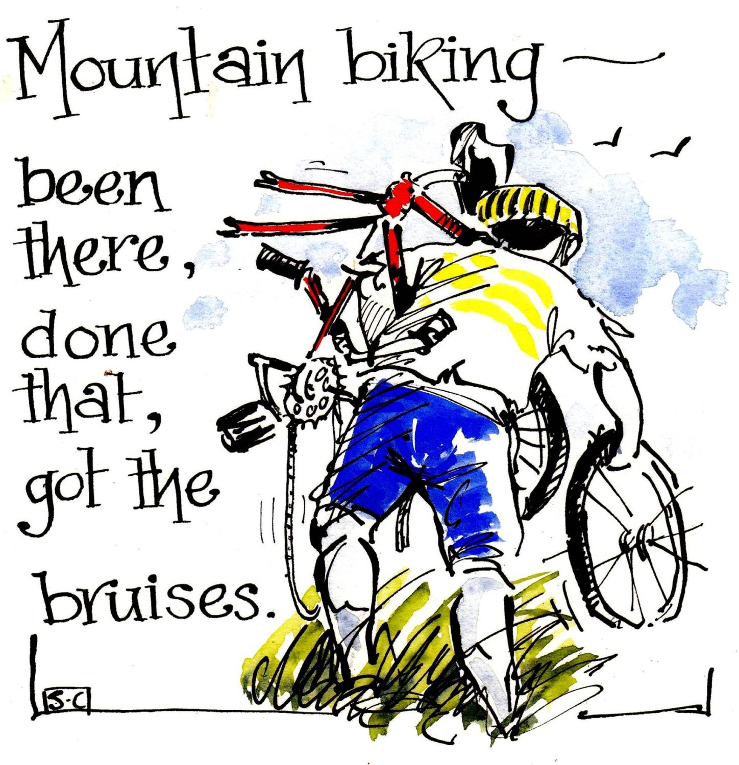 Mountain Biking Birthday Card | Stephen Cocker Cards