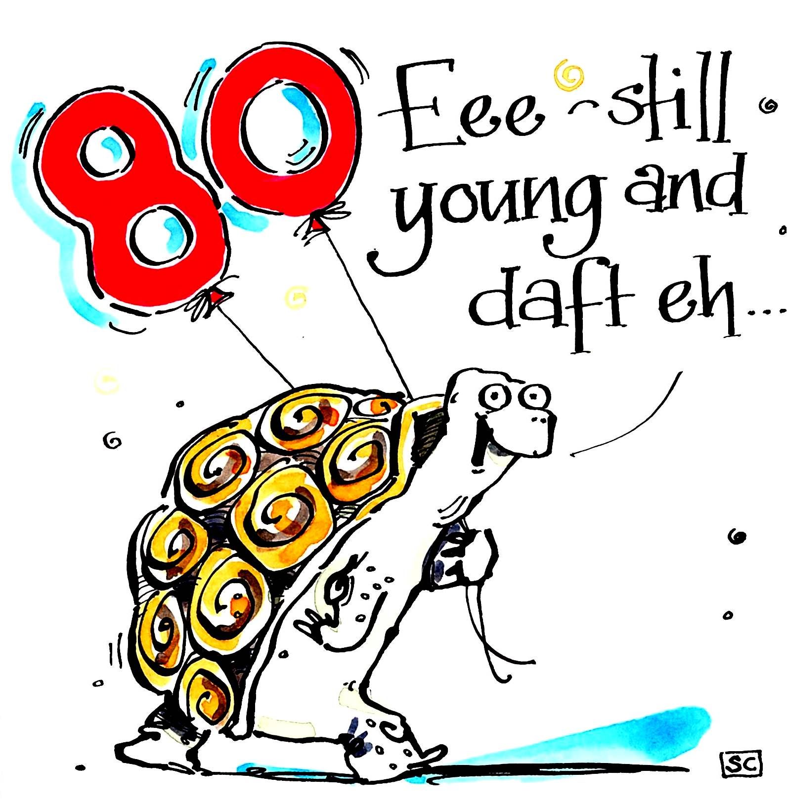Funny Tortoise 80th Birthday Card|Stephen Cocker Cards