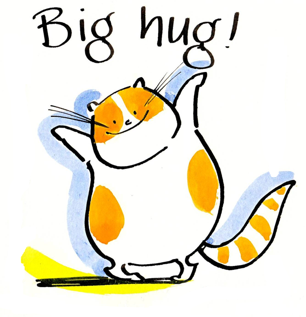 Big Hug Card With Cat | Stephen Cocker Cards