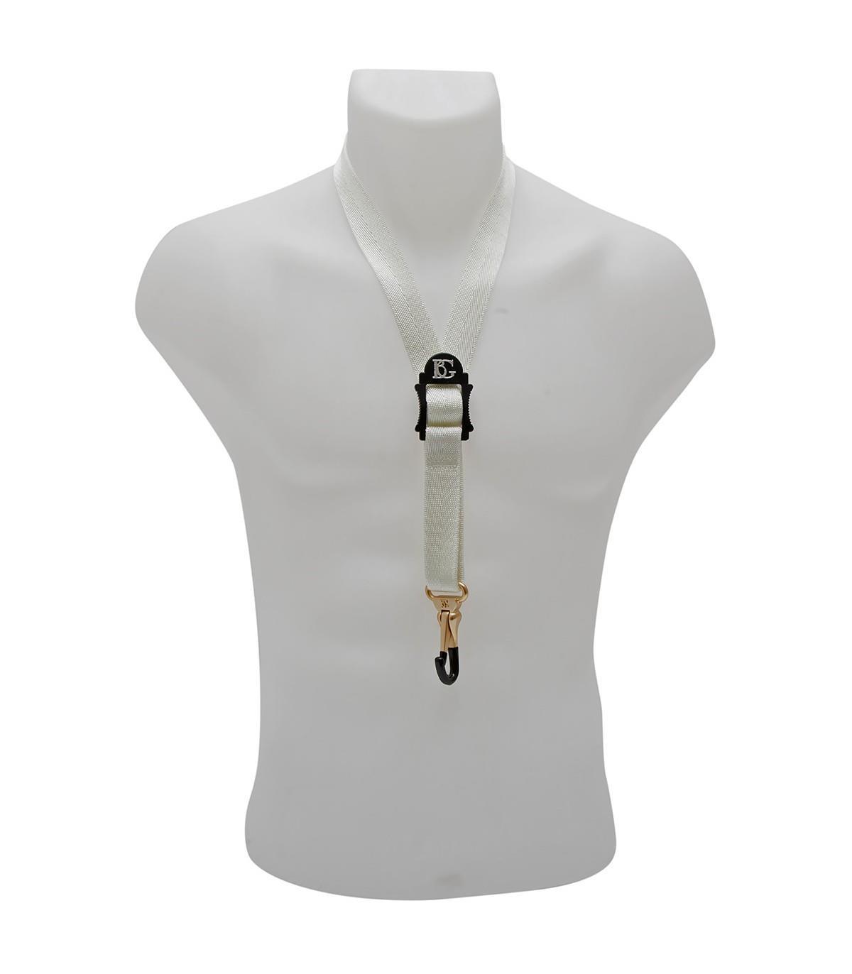 BG Standard Neck Strap Coated Metal Hook White