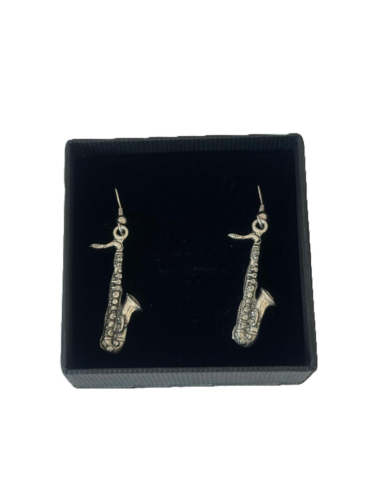 Saxophone Pewter Earrings