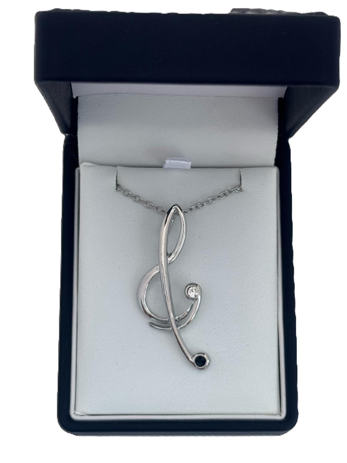 Pendant Silver Plate Treble Clef