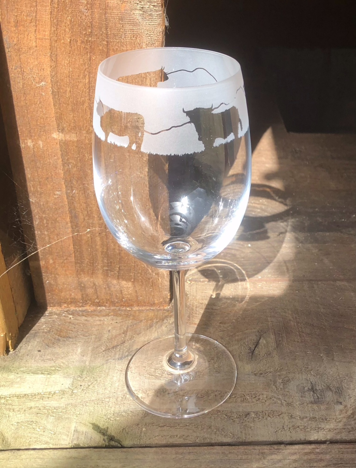 Highland Cow Wine Glass