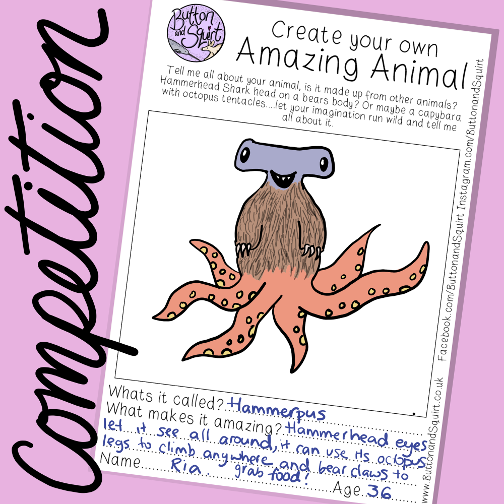 Competition Time - Create your own Amazing Animal - Button and Squirt Blog