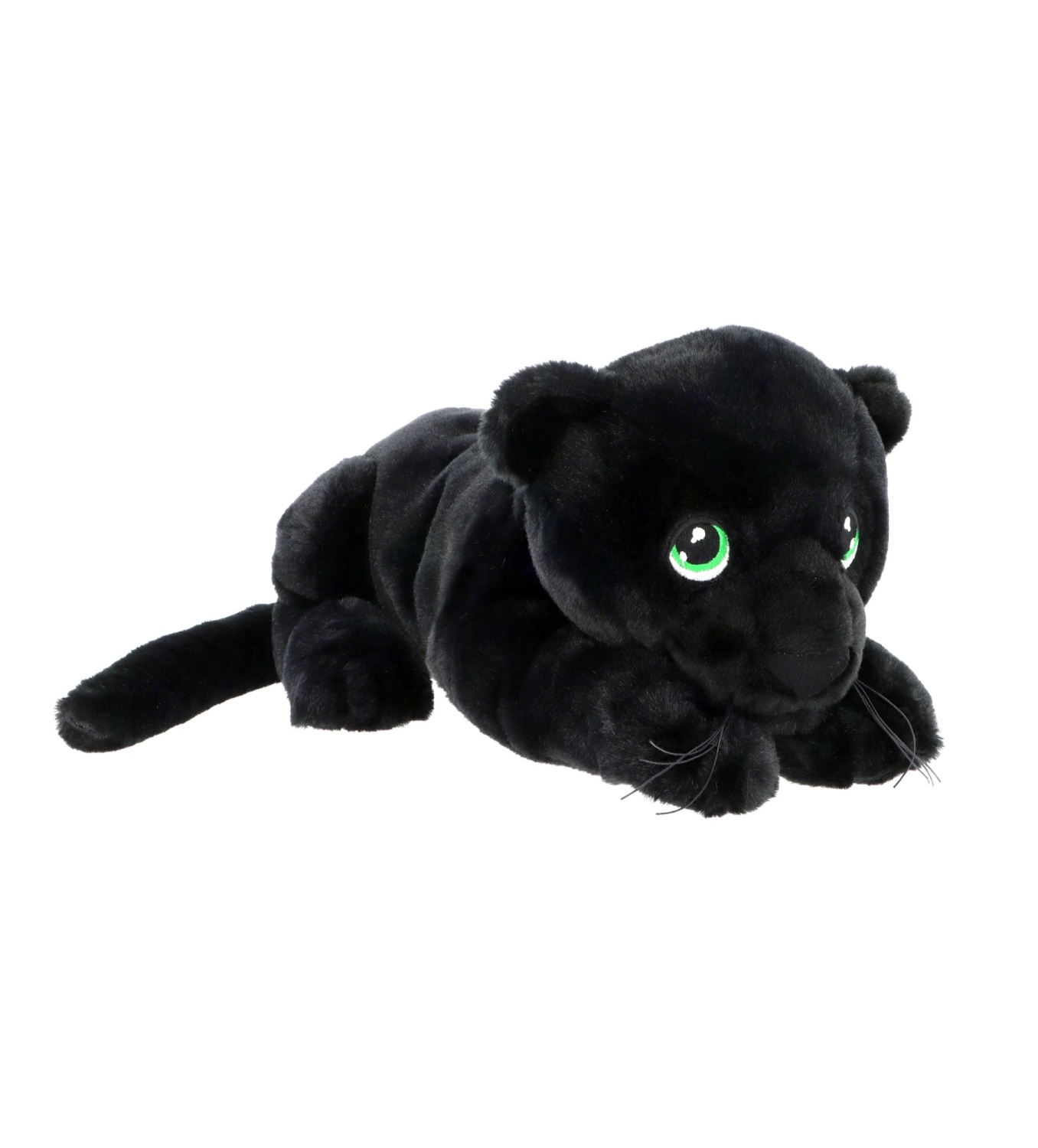 Eco black jungle cat cuddly soft toy made from recycled plastic