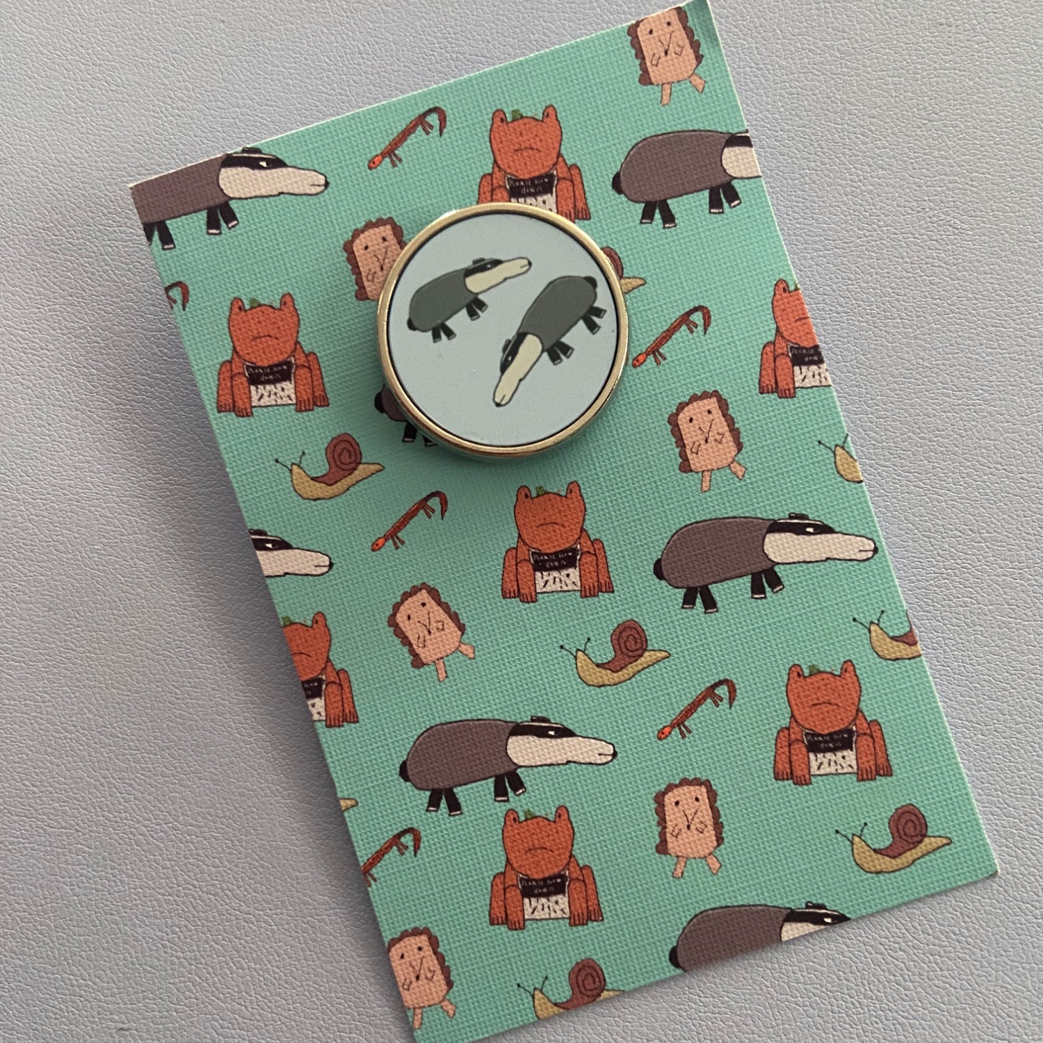 Badger pin badge - Designed by Dexter - mustelid_man
