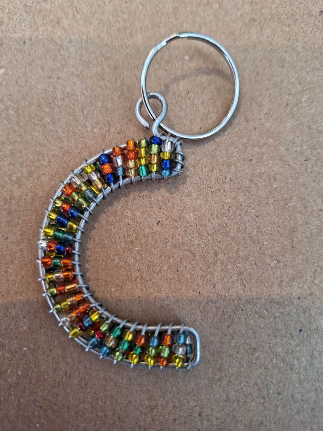 Beaded Letter 'C' Keyring