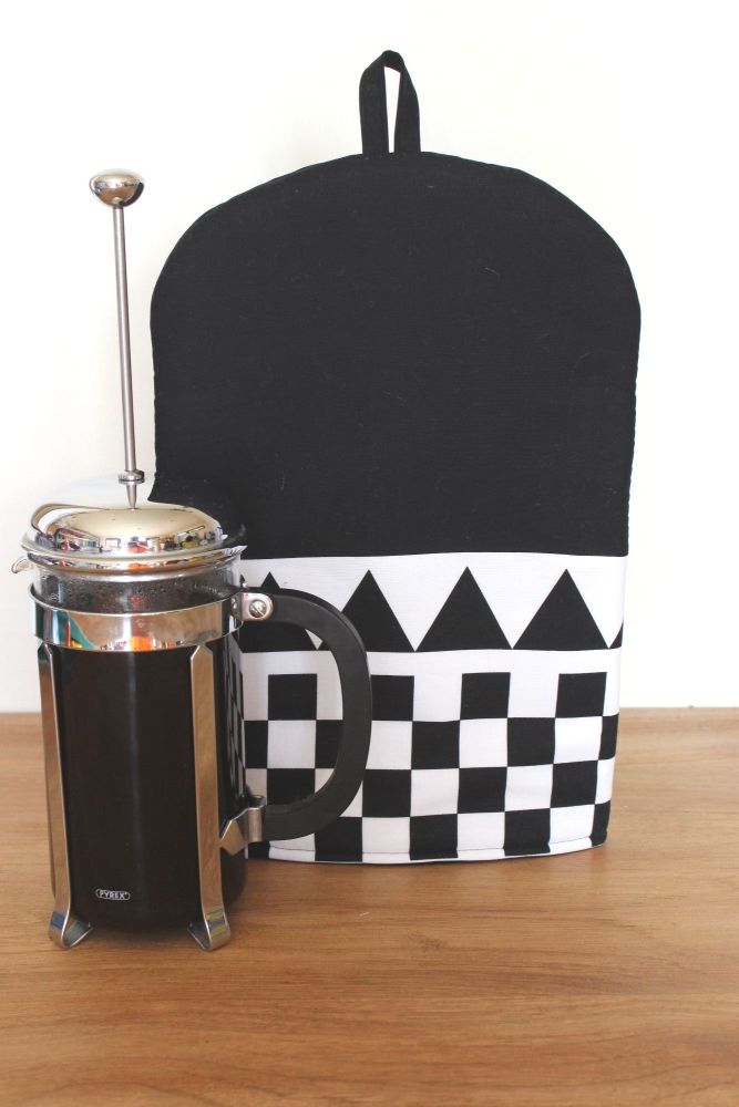 A range of handmade coffee cosies designed to fit a large cafetiere
