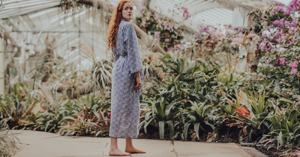 Susannah Cotton Kimono Robes | Hand-Printed Dressing Gowns