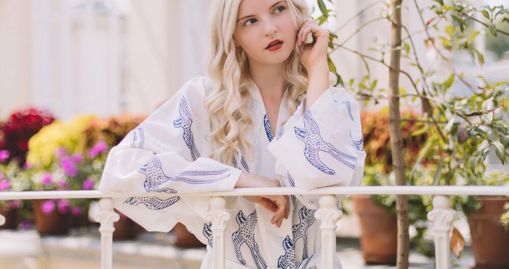 Susannah Cotton Kimono Robes | Hand-Printed Dressing Gowns