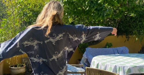 Susannah Cotton Kimono Robes | Hand-Printed Dressing Gowns
