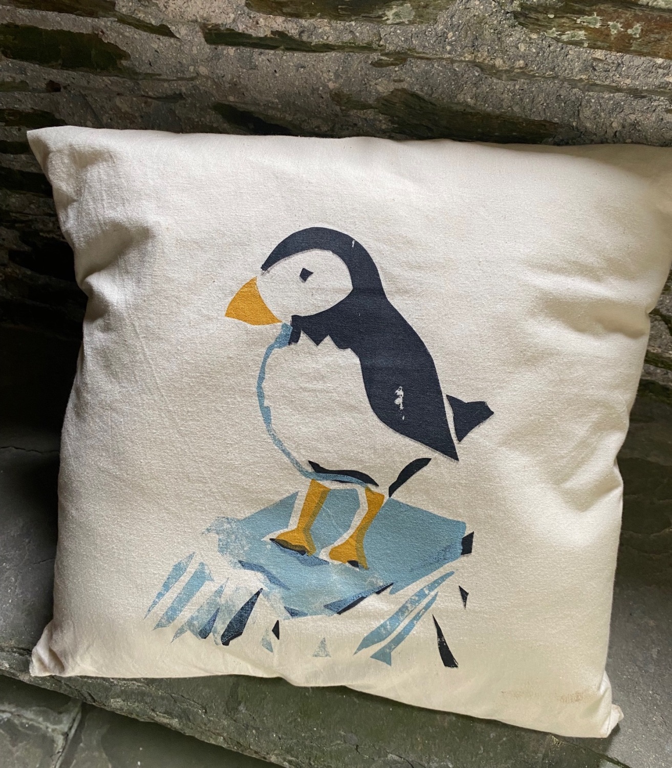 Puffin cushion