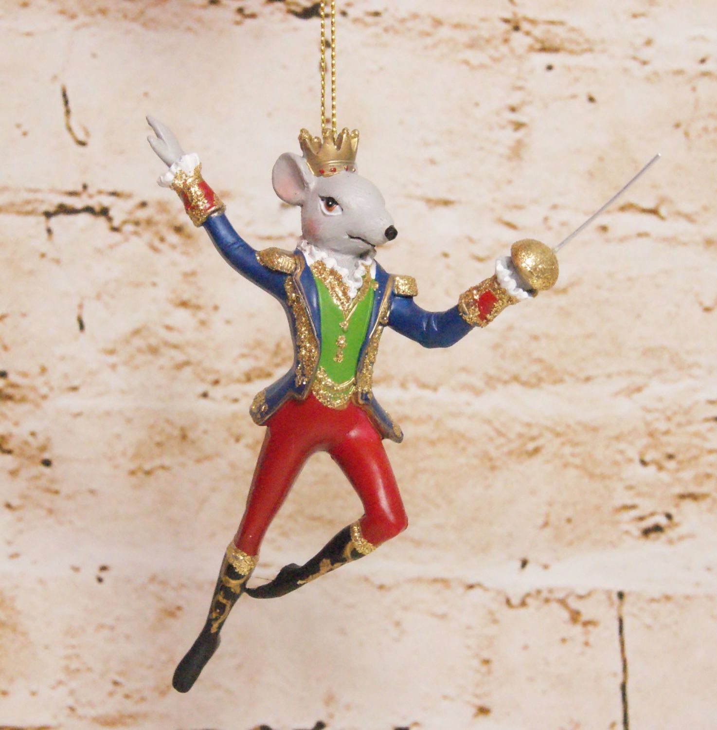 Gisela Graham Resin King Rat with Sword Hanging Decoration - The ...