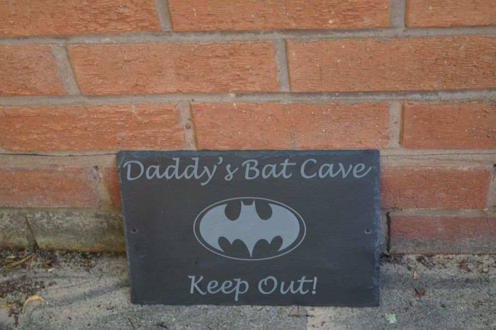 slate house sign, funny house sign, personalised house sign, bat cave ...