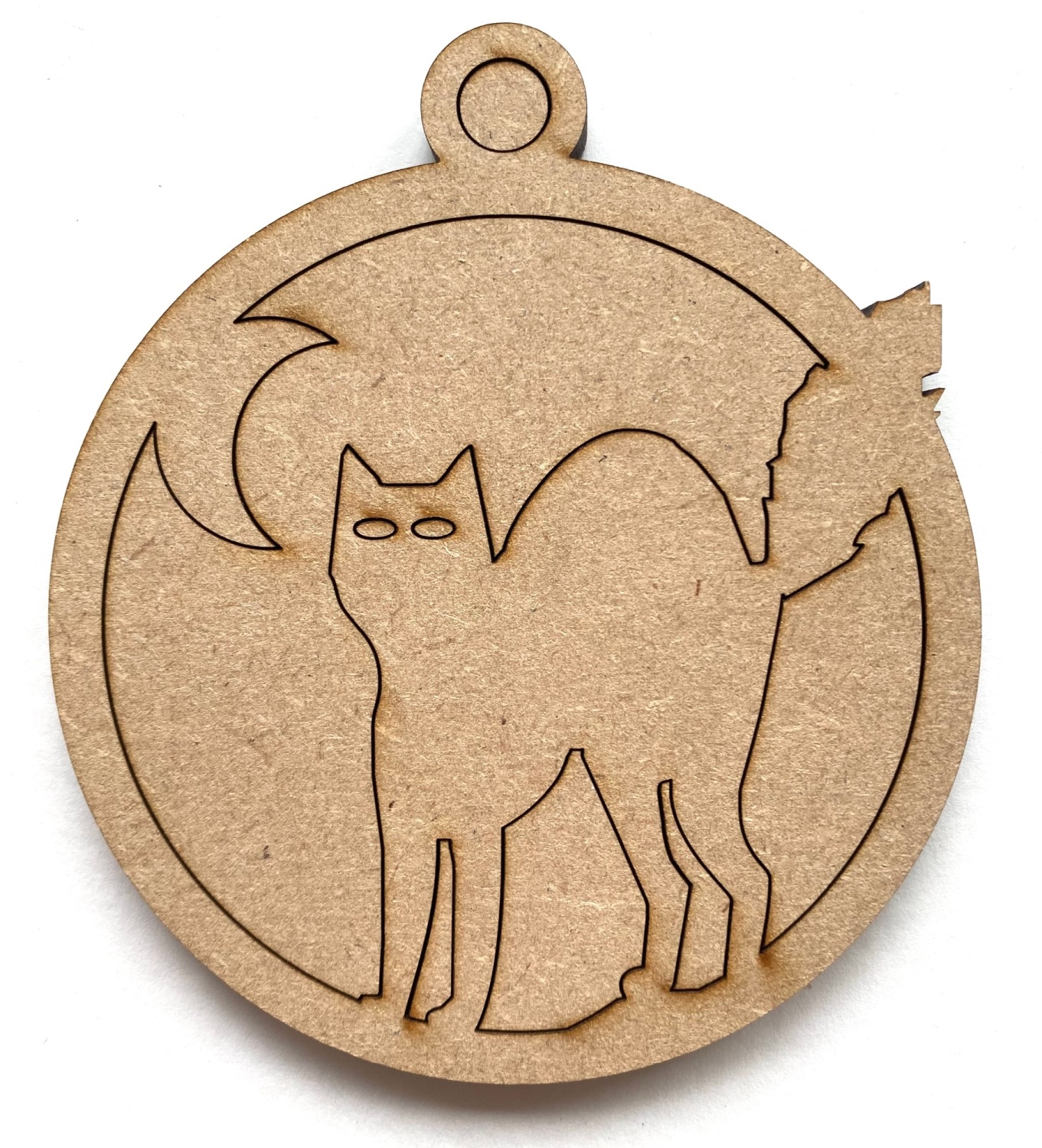 MDF Halloween Bauble - Cat - 10cm & 5mm thick