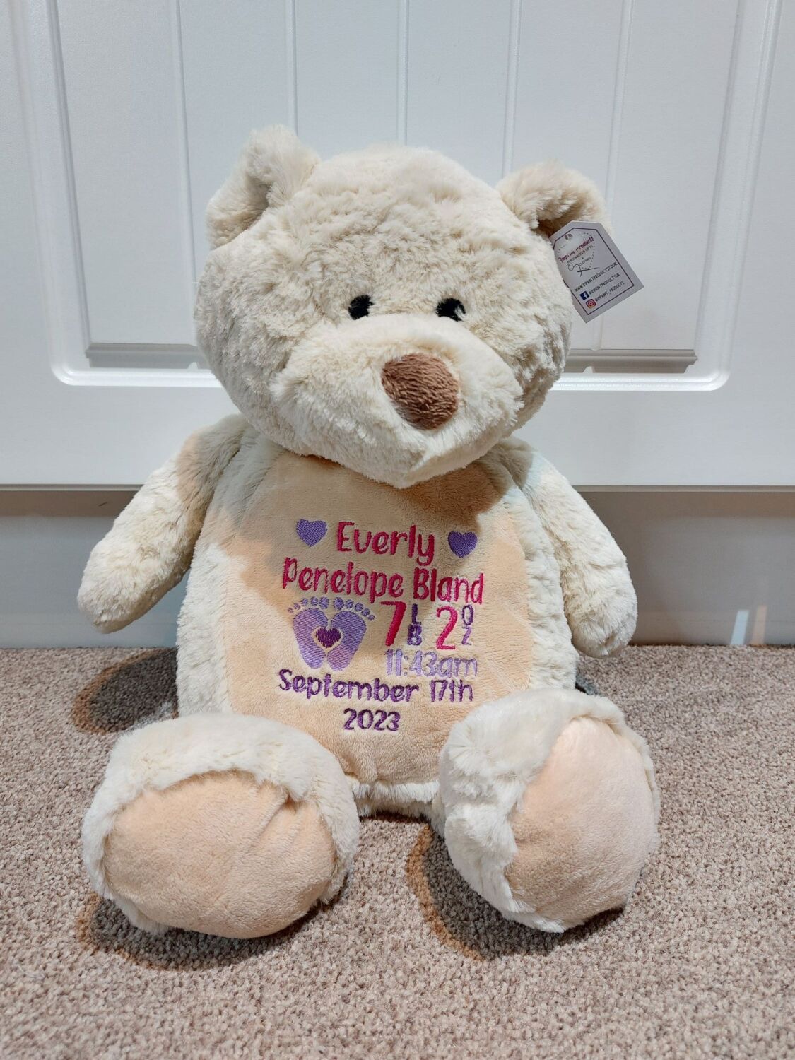 Personalised Teddy Bear | Newborn baby gift | Personalised Mumbles ...