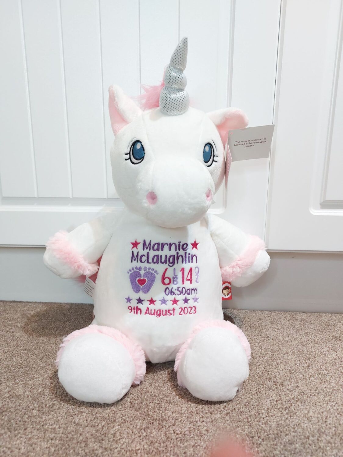 Cubbies White Unicorn | Personalised Unicorn | Embroidered Cubbies ...