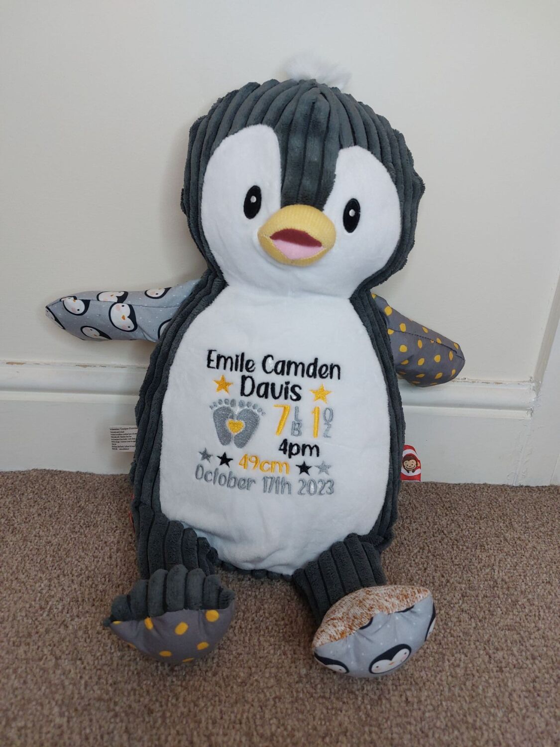 Cubbies Sensory Penguin | New Baby Girl Gift | Personalised Unicorn ...