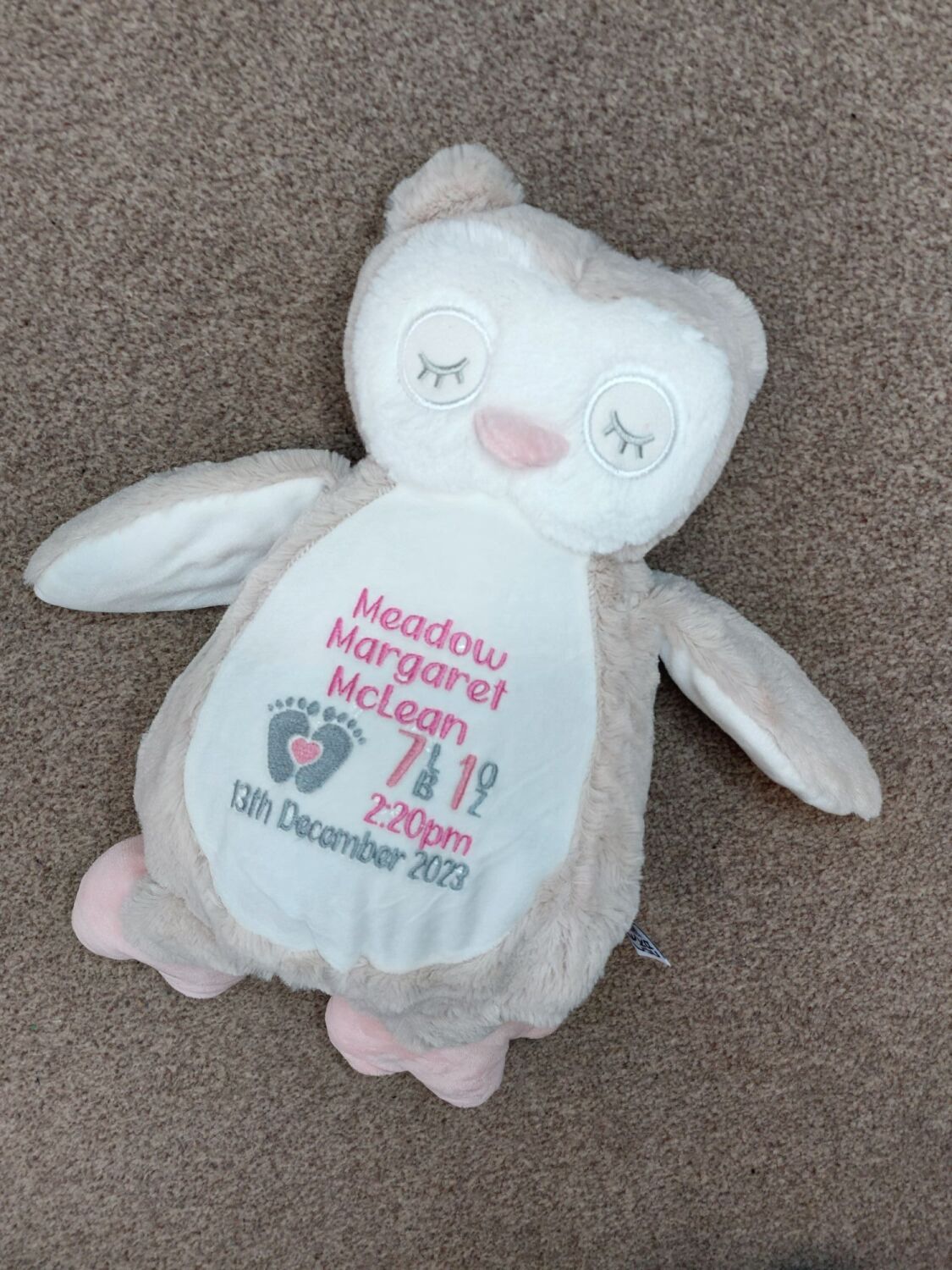 Personalised Owl teddy soft toy from Imprint Products