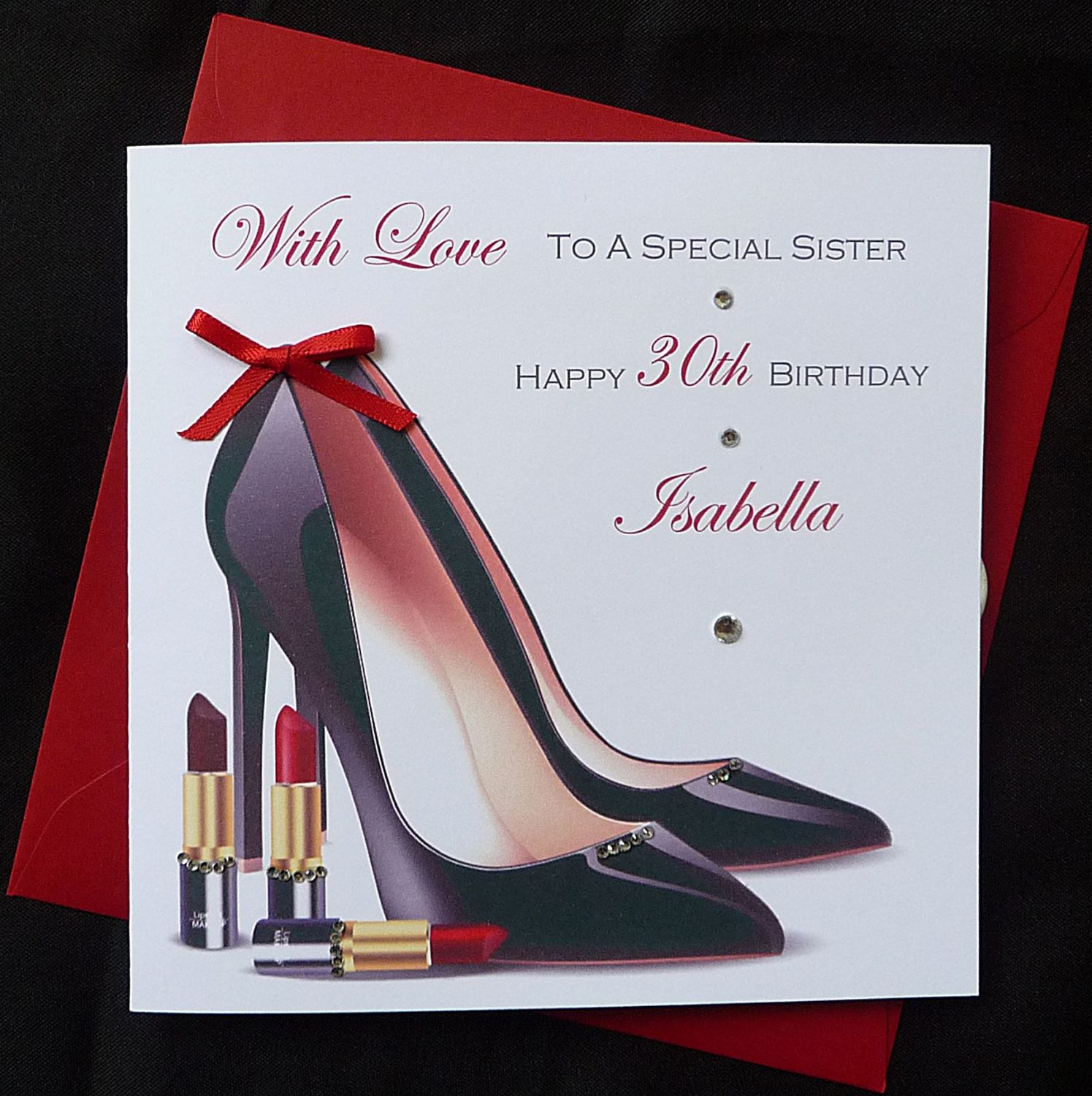 Handmade Ladies Birthday Card Stiletto Heels And Lipstick