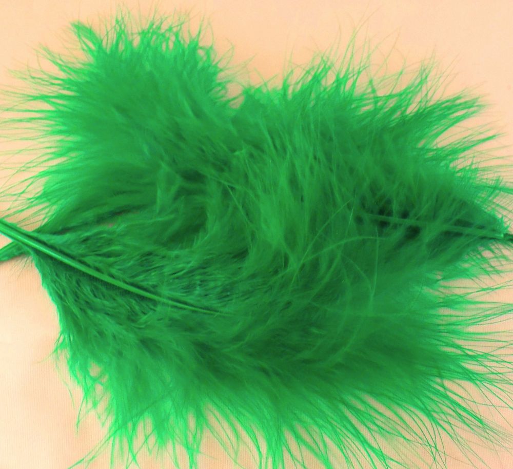 Large Green Marabou Feathers for feather crafts