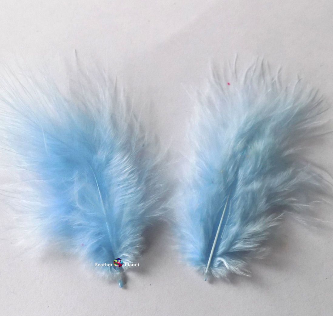 Small Baby Blue Marabou Feathers