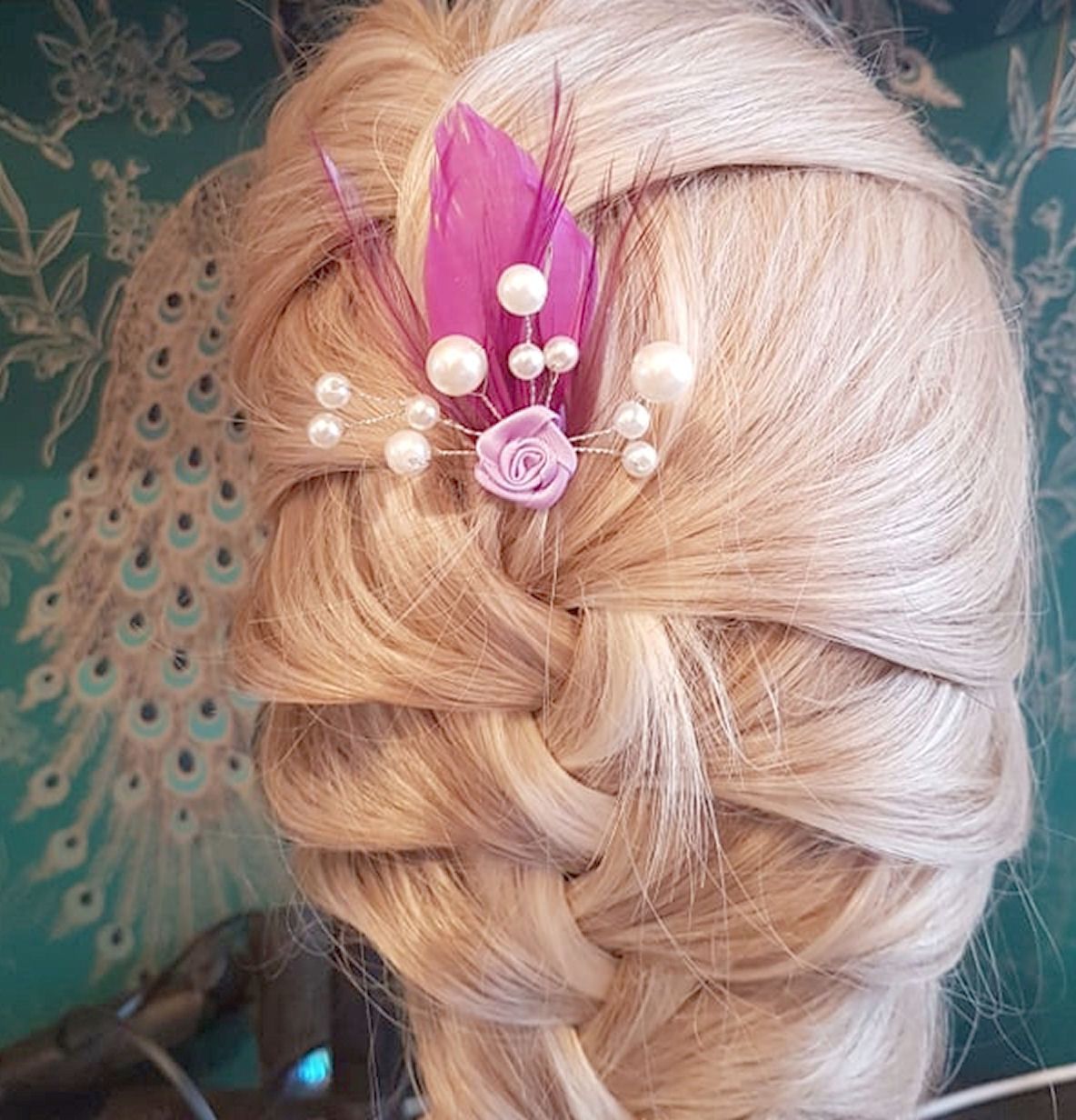 Feather Hair Grip | Plum Purple & Lilac Feathers | Feather Planet