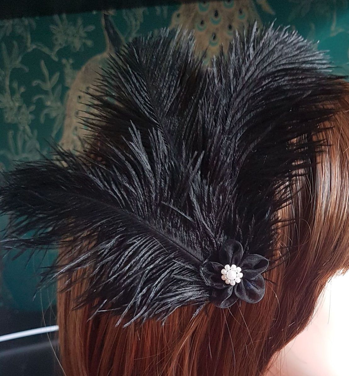 Black Head Piece - Ostrich Feathers | Feather Planet