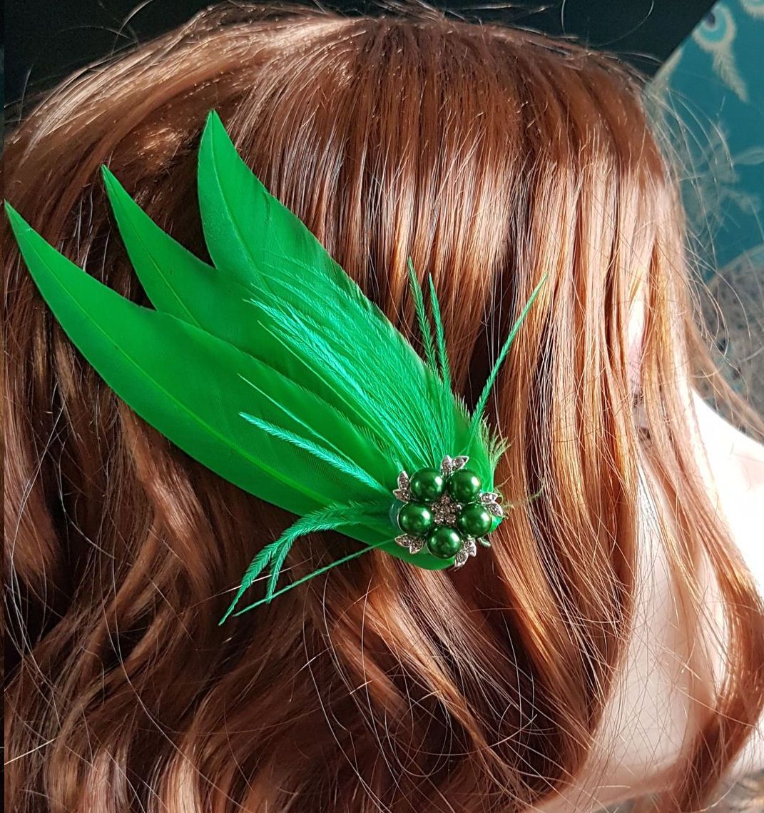 Green Hair Clip | Feather Accessories | Feather Planet