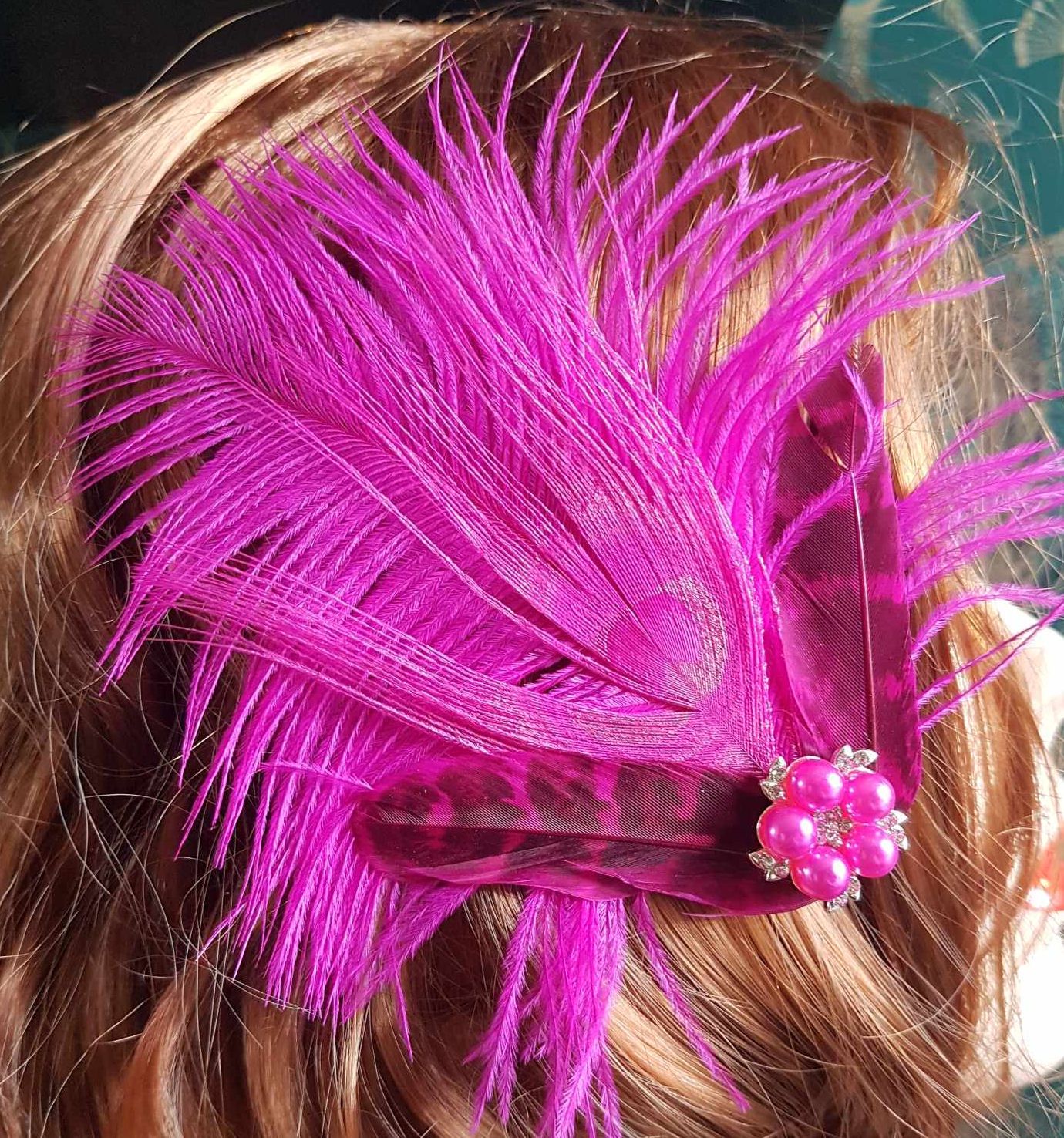 Feather Hair Clip | Shocking Pink Head Piece | Feather Planet
