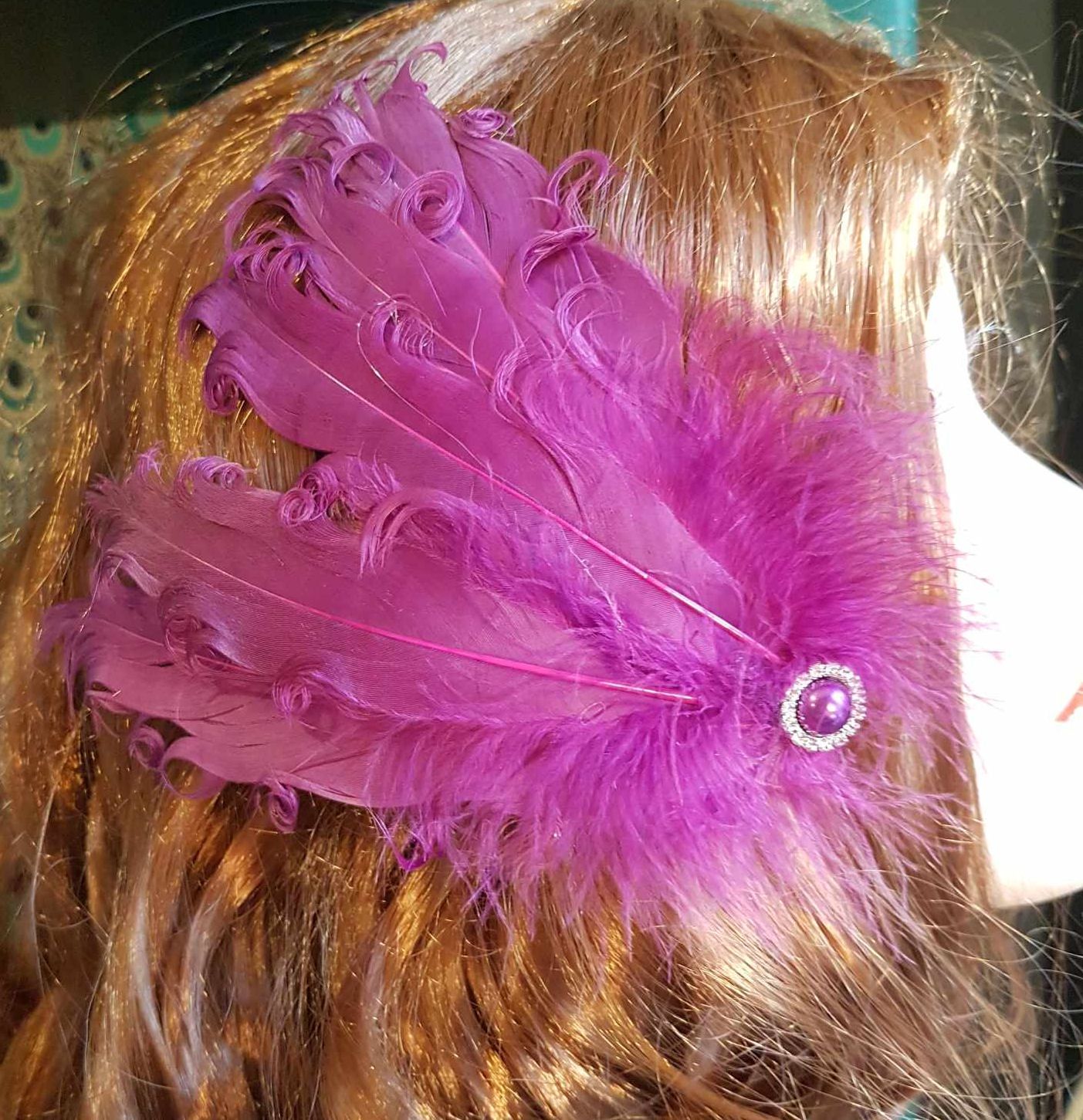 Plum Purple Flapper Headpiece Hair Clip | Feather Planet