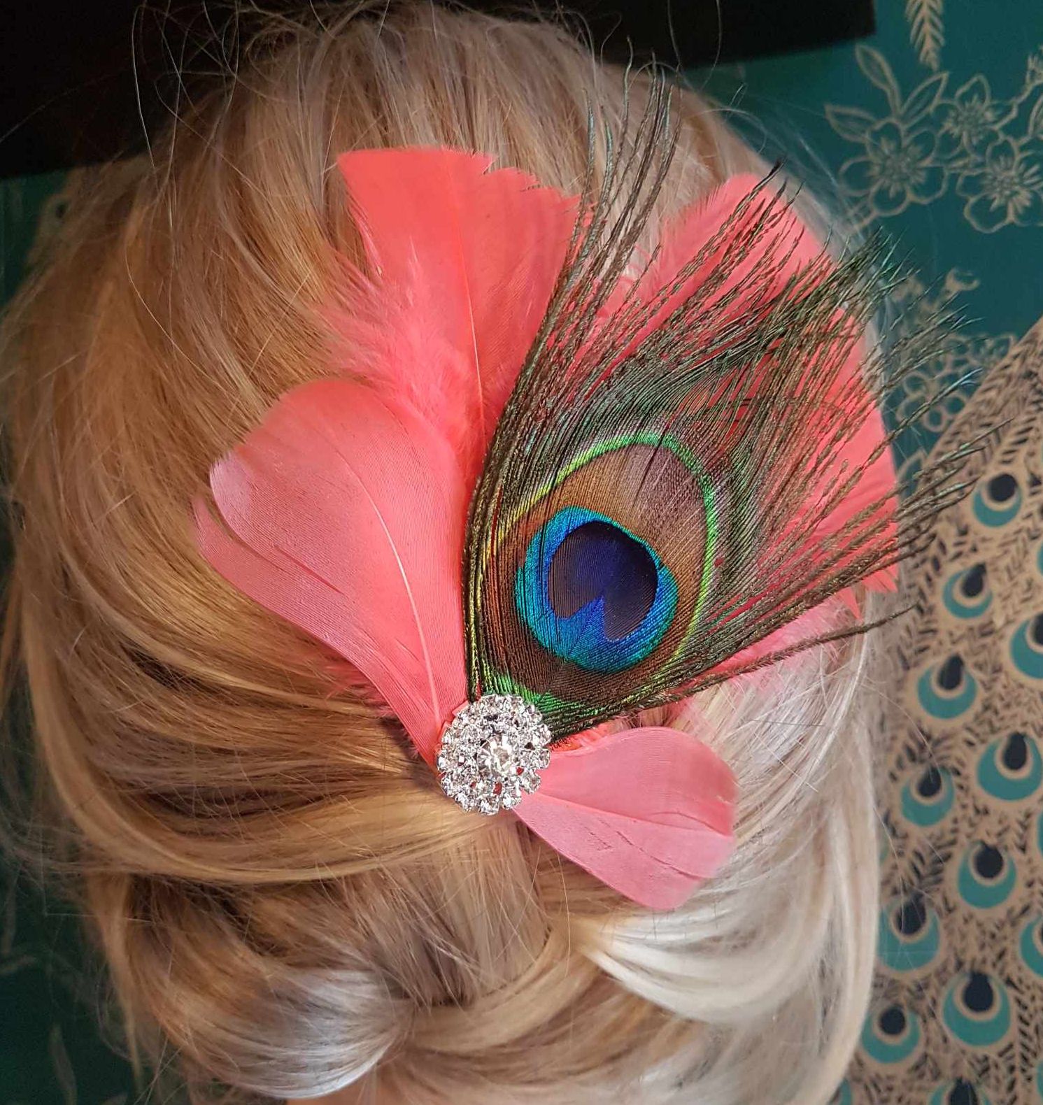 Coral Peach Hair Clip - Feather Accessories | Feather Planet