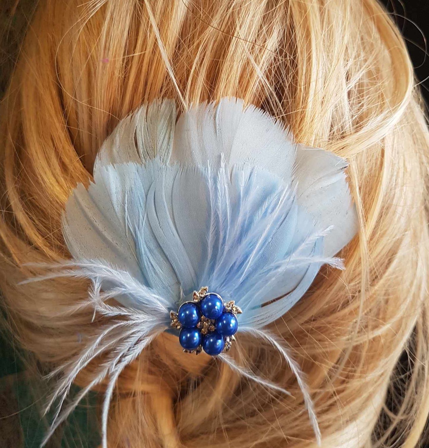 Small Feather Hair Clip: Baby Blue | Feather Planet