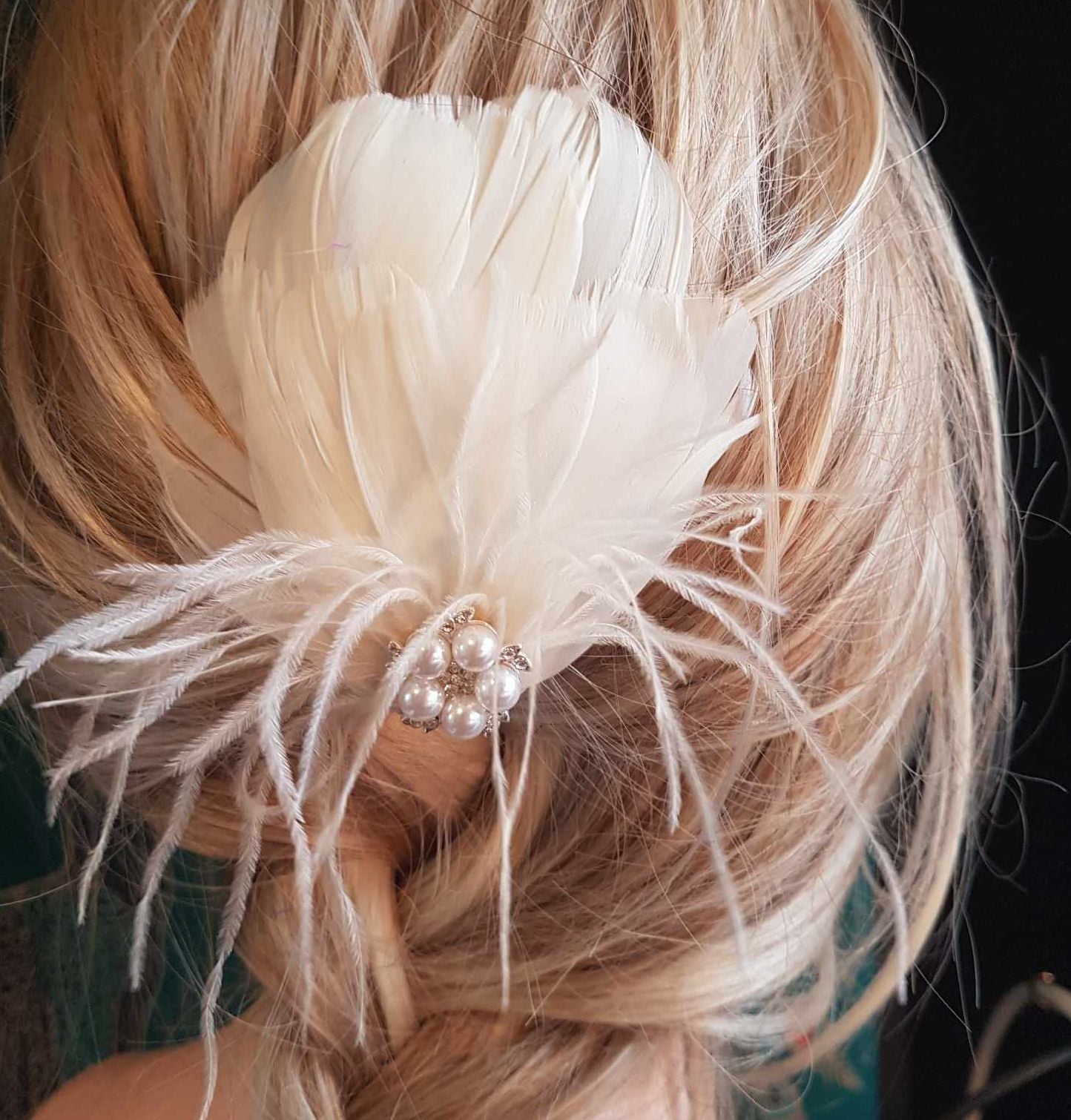 Small Feather Hair Clip: Ivory | Feather Planet