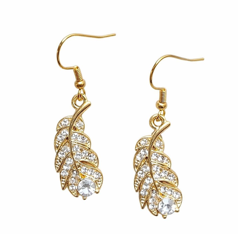Gold Feather Earrings: Handcrafted | Feather Planet