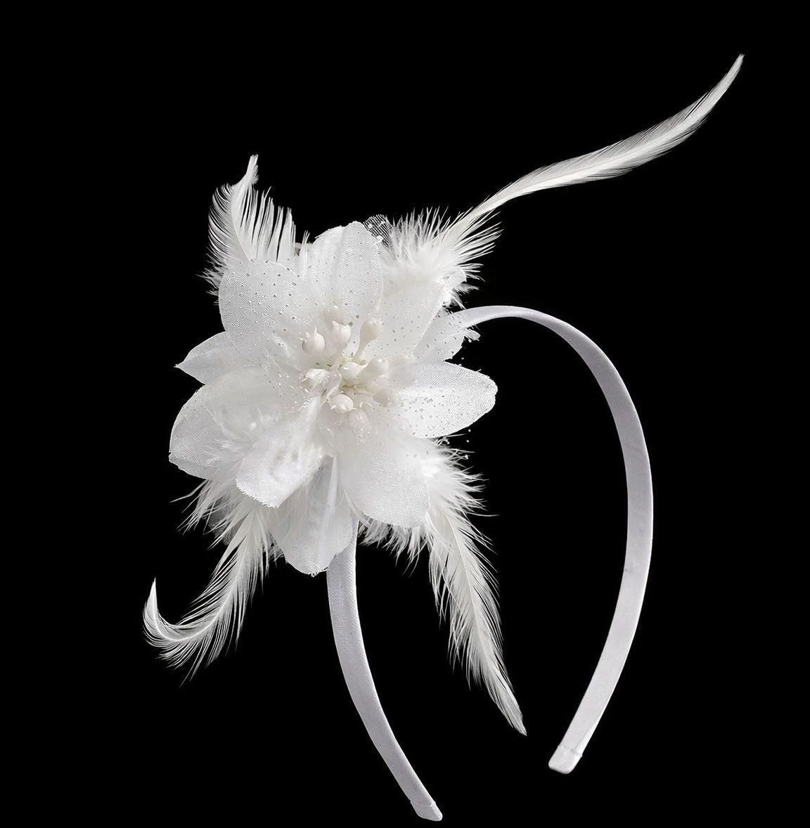 White Feather Corsage Hair Band | Feather Planet
