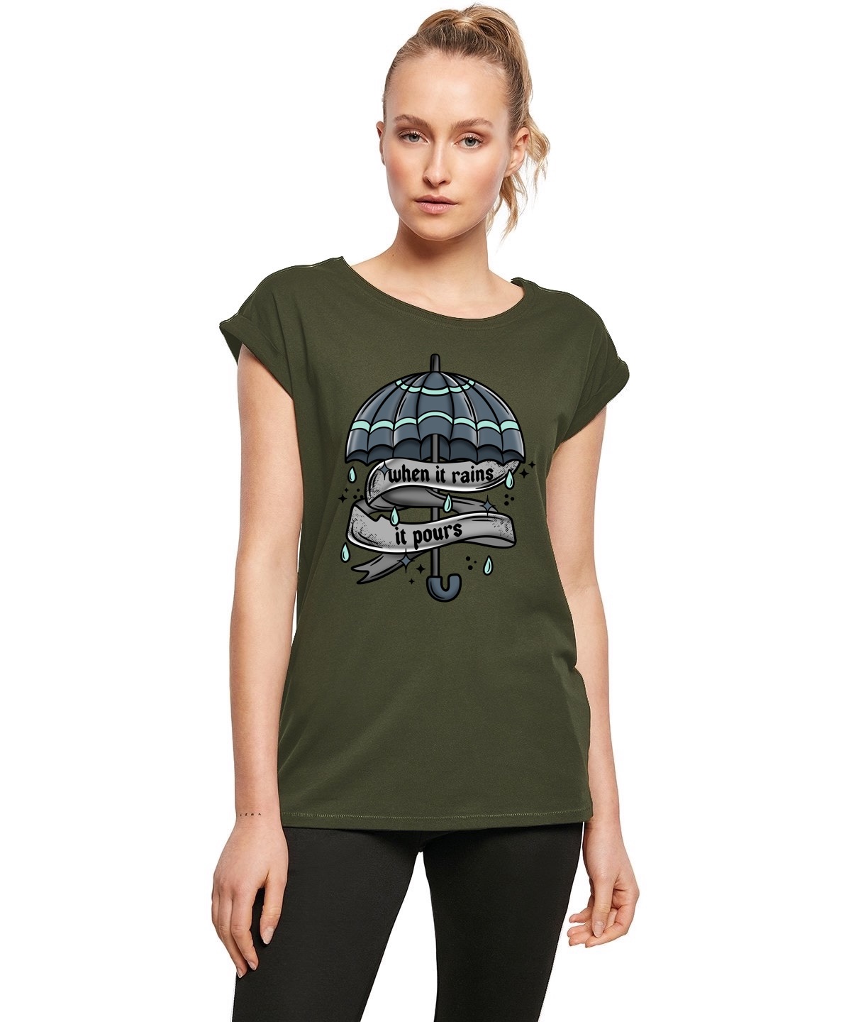 When It Rains Olive Ext Top