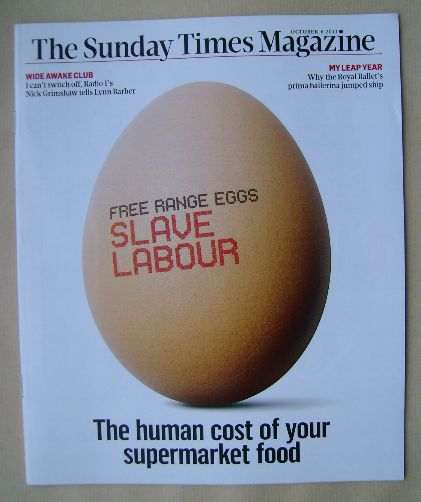 The Sunday Times magazine - Free Range Eggs cover (6 October 2013)