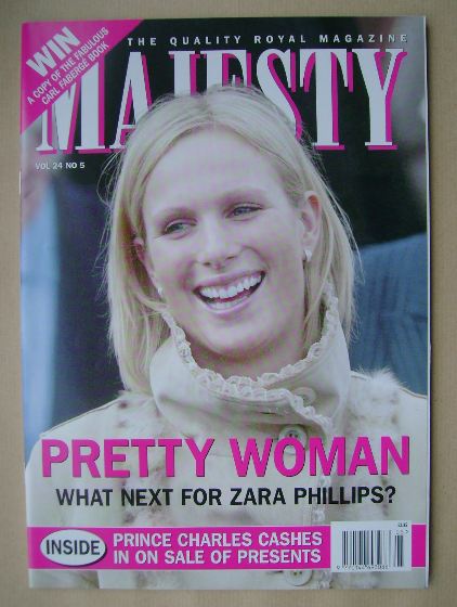 Majesty magazine - Zara Phillips cover (May 2003 - Volume 24 No 5)