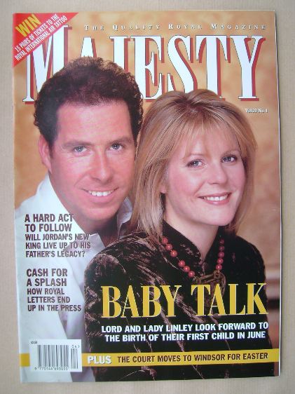 Majesty magazine - Lord and Lady Linley cover (April 1999 - Volume 20 No 4)