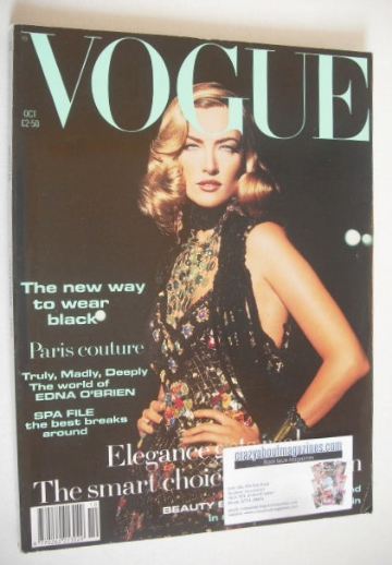 British Vogue magazine - October 1992 - Tatjana Patitz cover
