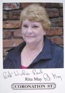 Rita May autograph (Coronation Street actor)