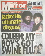 Daily Mirror newspaper - Michael Jackson cover (10 July 2009)