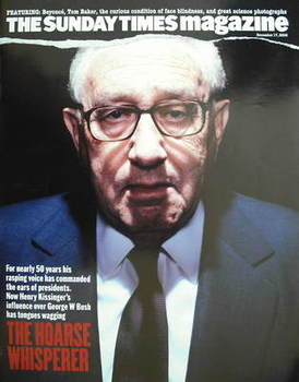 The Sunday Times magazine - Henry Kissinger cover (17 December 2006)