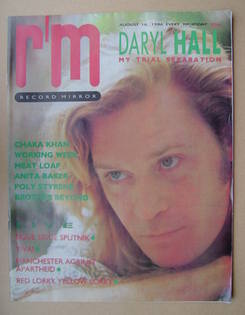 Record Mirror magazine - Daryl Hall cover (16 August 1986)