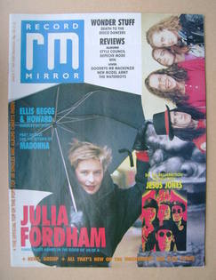 Record Mirror magazine - Julia Fordham cover (11 March 1989)