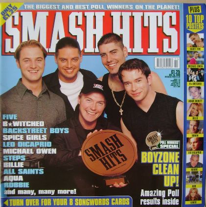Smash Hits magazine - Boyzone cover (16 December 1998)