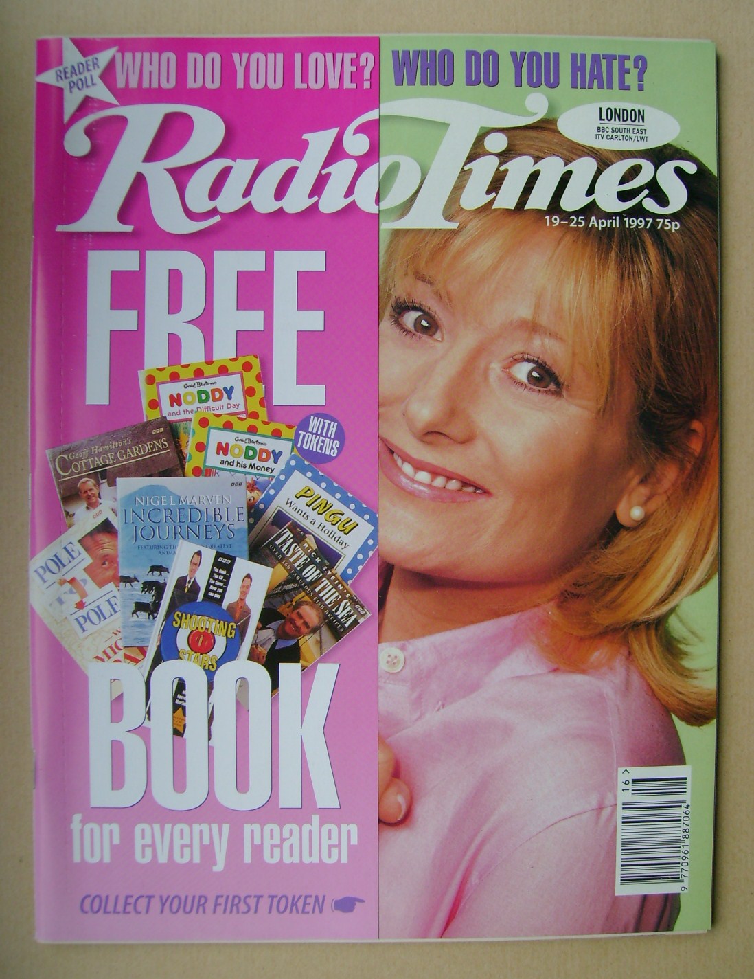 Radio Times magazine - Gaby Roslin cover (19-25 April 1997)