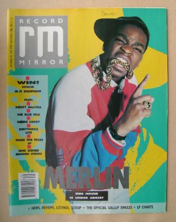 Record Mirror magazine - Merlin cover (30 September 1989)