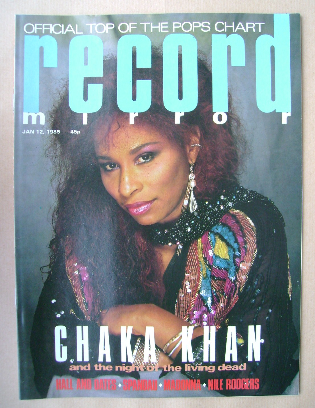 Record Mirror magazine - Chaka Khan cover (12 January 1985)